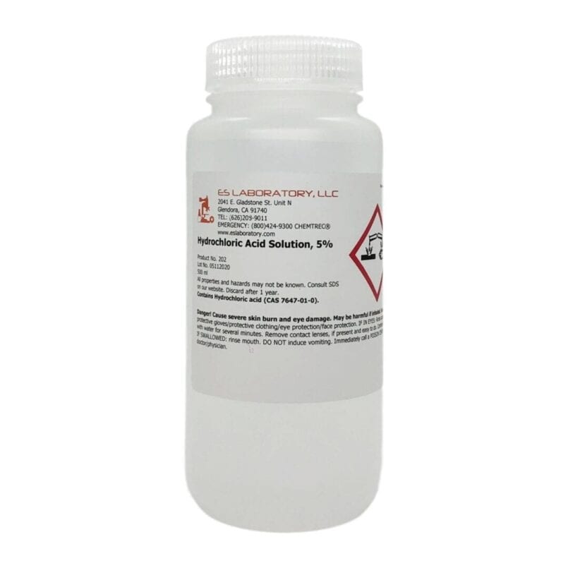Hydrochloric Acid Solution, 5%, 500 mL | Etchant Store